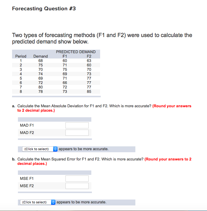 Solved Forecasting Question #3 Two types of forecasting | Chegg.com