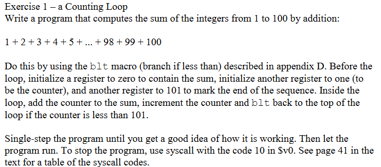 Solved Exercise 1 - a Counting Loop Write a program that | Chegg.com