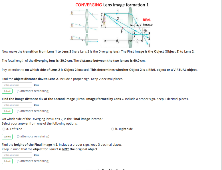 Solved CONVERGING Lens image formation 1 2 2 F REAL ff image | Chegg.com