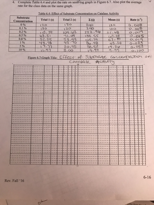 Solved Complete Table 6.4 and plot the rate on semi-log | Chegg.com