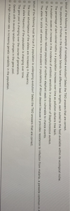 Solved Which of the following is an example of nonadaptive | Chegg.com