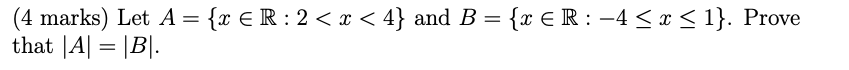 Solved (4 marks) Let A = {x ER:2