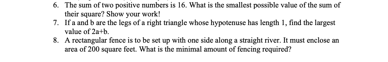6. The sum of two positive numbers is 16 . What is | Chegg.com