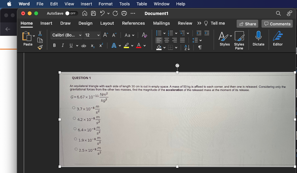 Solved Word File Edit View Insert Format Tools Table Window | Chegg.com