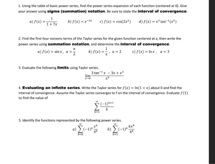 Solved Using the table of basic power series, find the power | Chegg.com