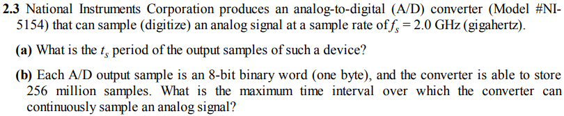 Solved 2.3 National Instruments Corporation produces an | Chegg.com