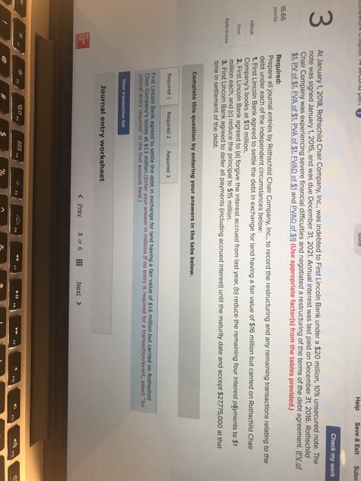 Solved Help Save & Exit Subm At January 1, 2018, Rothschild | Chegg.com