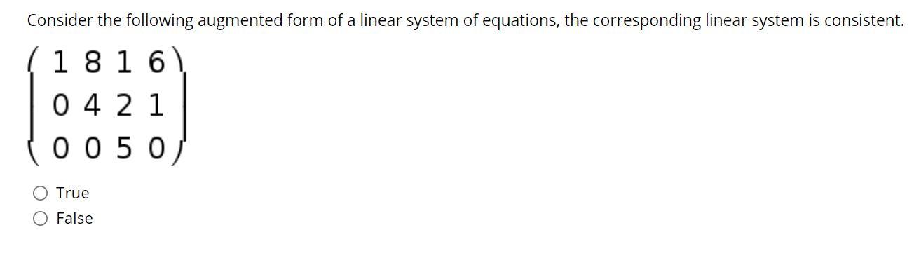 Solved Consider the following augmented form of a linear | Chegg.com