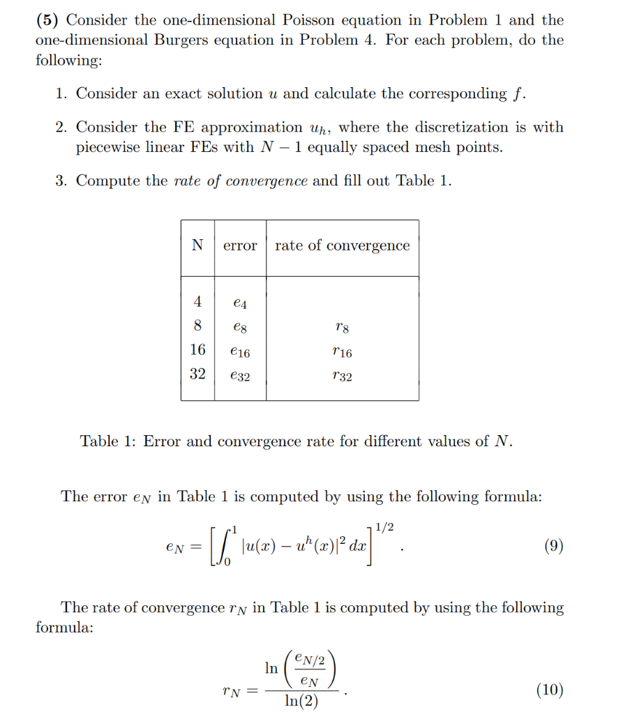 (5) Consider the one-dimensional Poisson equation in | Chegg.com