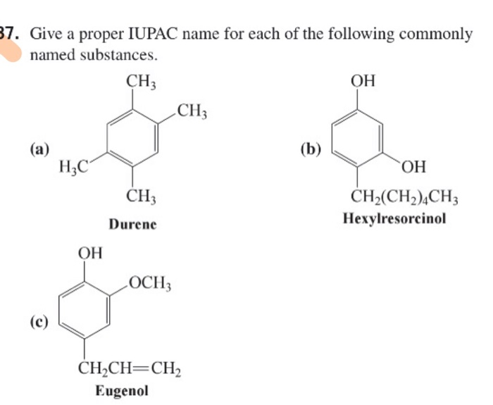 7. Give a proper IUPAC name for each of the following | Chegg.com