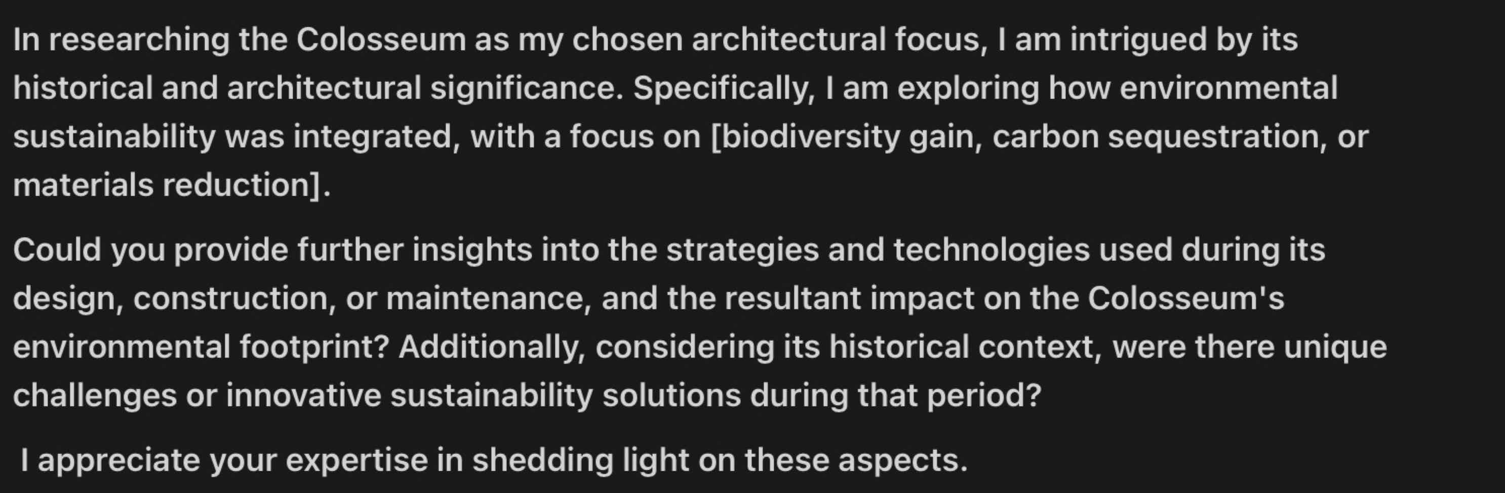 In researching the Colosseum as my chosen | Chegg.com