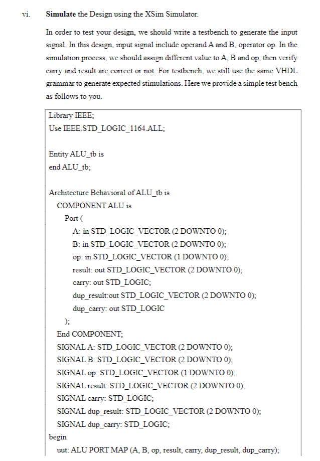 Solved Experiment 1: ALU Implementation i. An arithmetic | Chegg.com