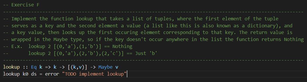Solved Exercise F Implement the function lookup that takes a | Chegg.com