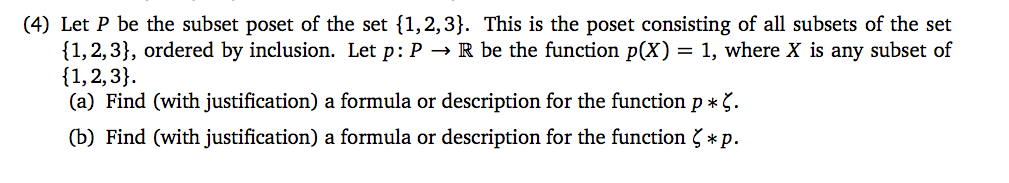 (4) Let P be the subset poset of the set {1,2,3). | Chegg.com