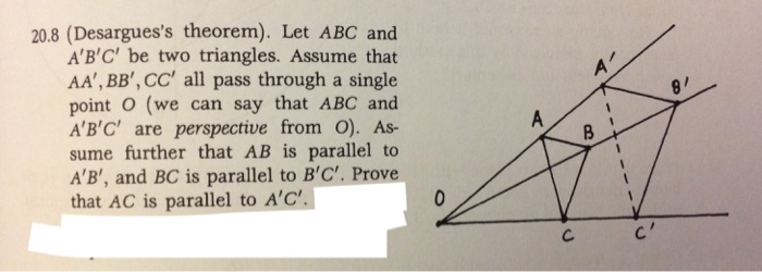 Solved (Desargues's theorem). Let ABC and A' B' C' be two | Chegg.com