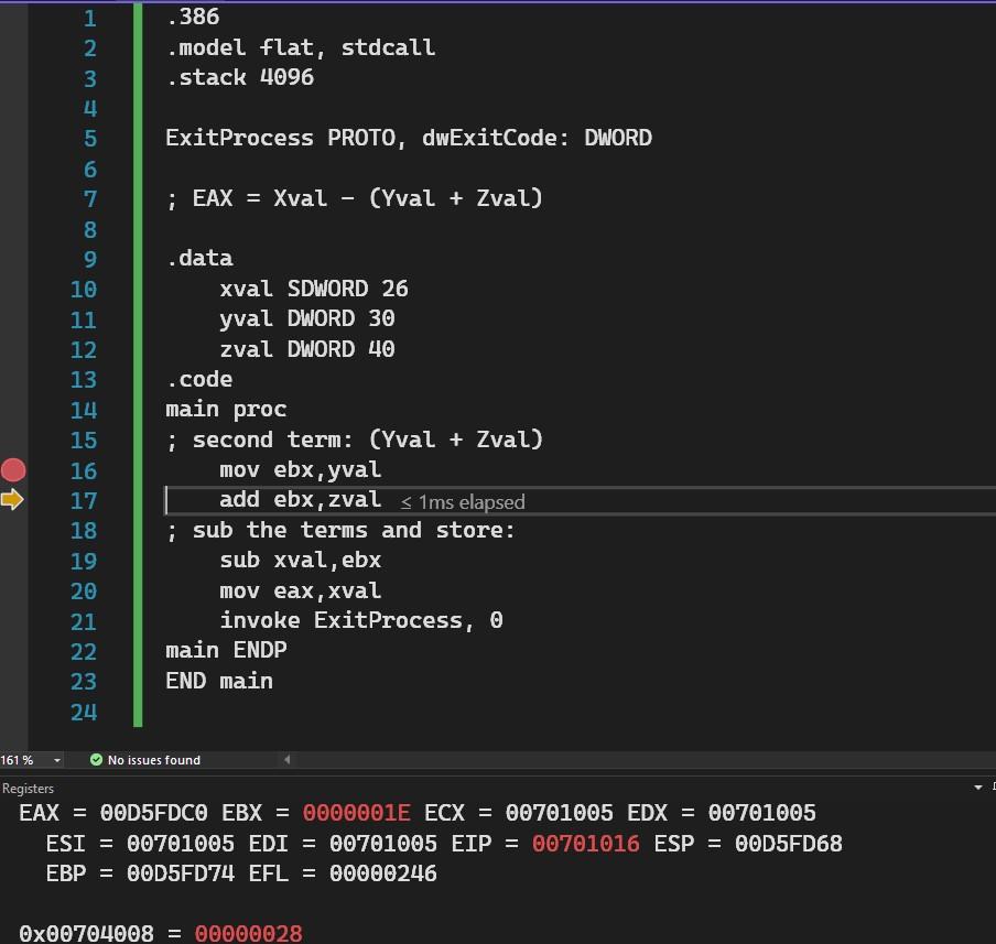 Debug the code until the 'invoke ExitProcess, 0'. | Chegg.com