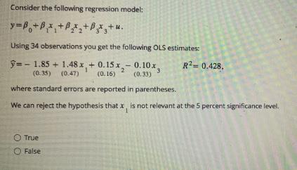 Solved Consider the following regression model: | Chegg.com