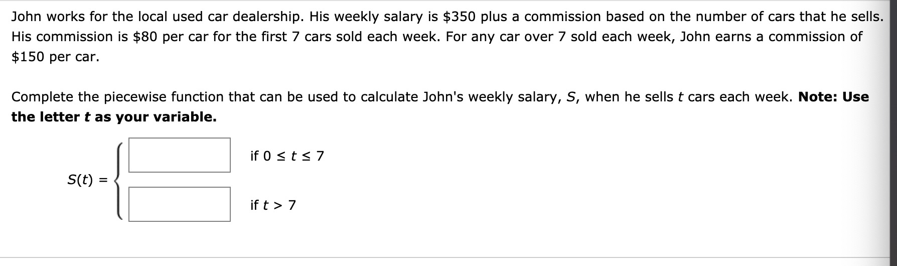 Solved John works for the local used car dealership. His | Chegg.com