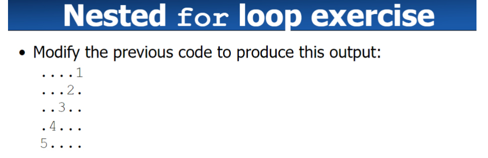 Solved - Modify the previous code to produce this output: | Chegg.com