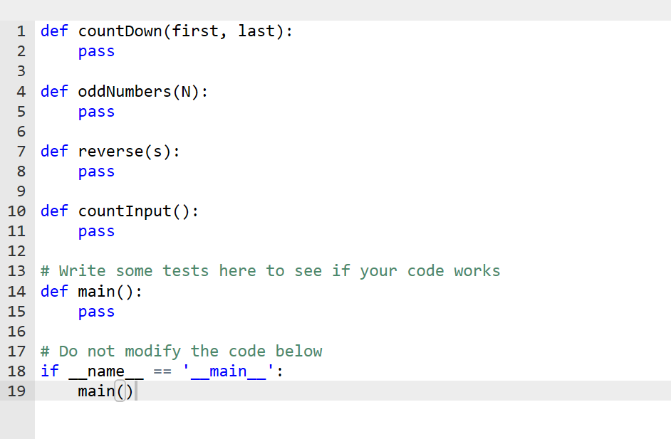 Solved The following describes what each function should do | Chegg.com