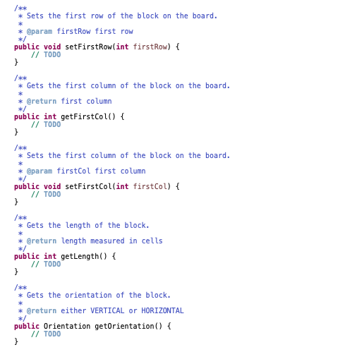 Sets the first row of the block on the board. * | Chegg.com