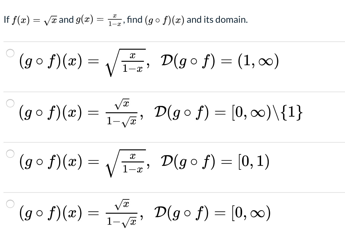 Solved 2 If f(x) = Væand g(x) = find (gof)(a) and its | Chegg.com