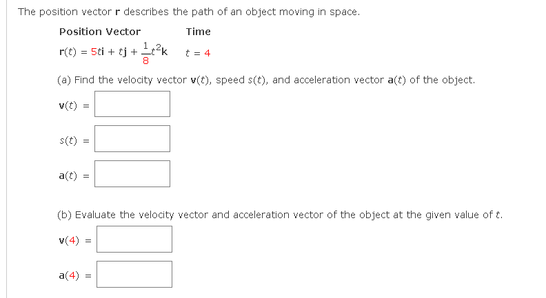 Solved The position vector r describes the path of an object | Chegg.com
