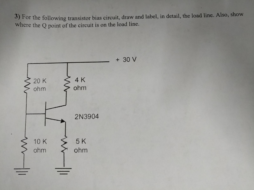 Solved Draw and label in detail the load line. And show Q | Chegg.com