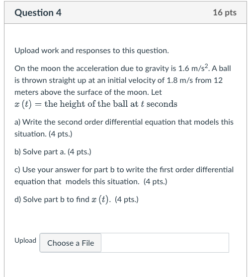 Solved Upload work and responses to this question. On the | Chegg.com