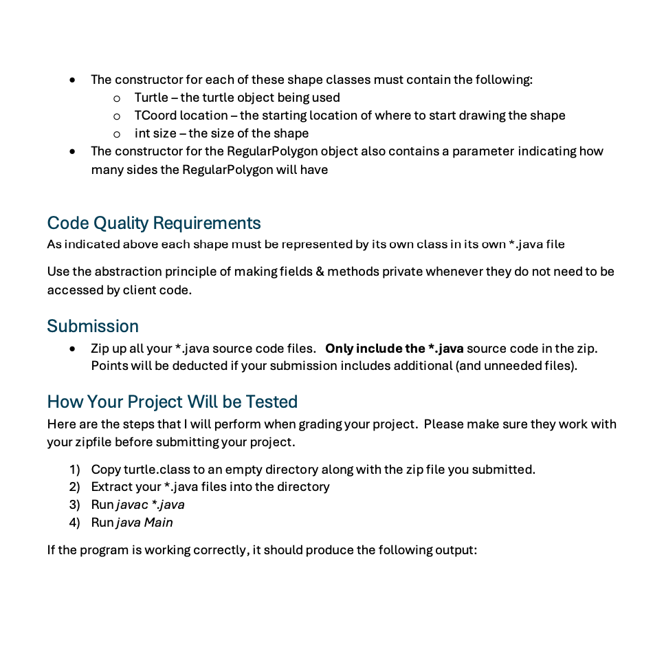Solved Shape Objects Project Objective Use Turtle graphics | Chegg.com