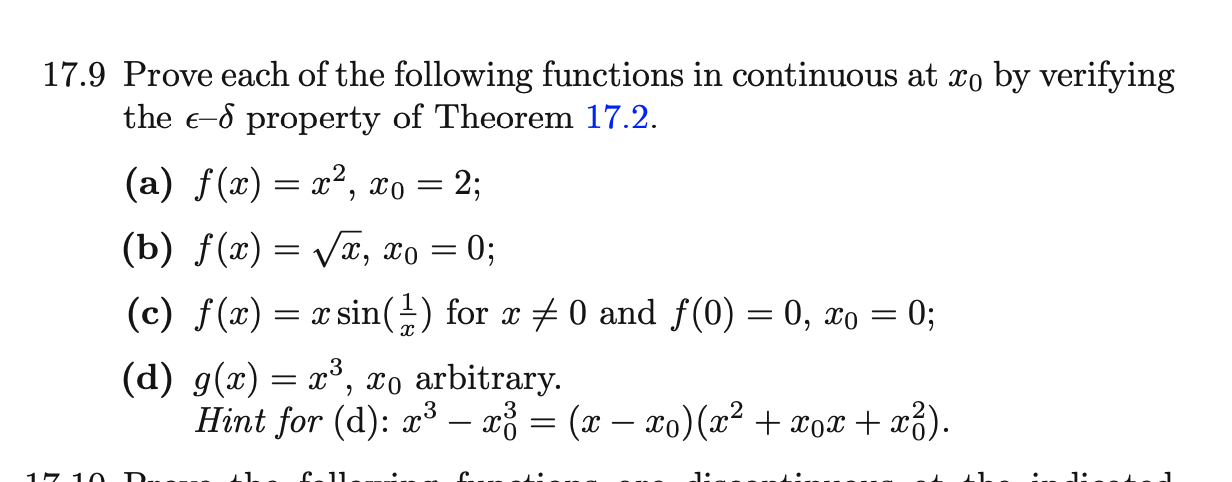 Solved : > 17.9 Prove each of the following functions in | Chegg.com