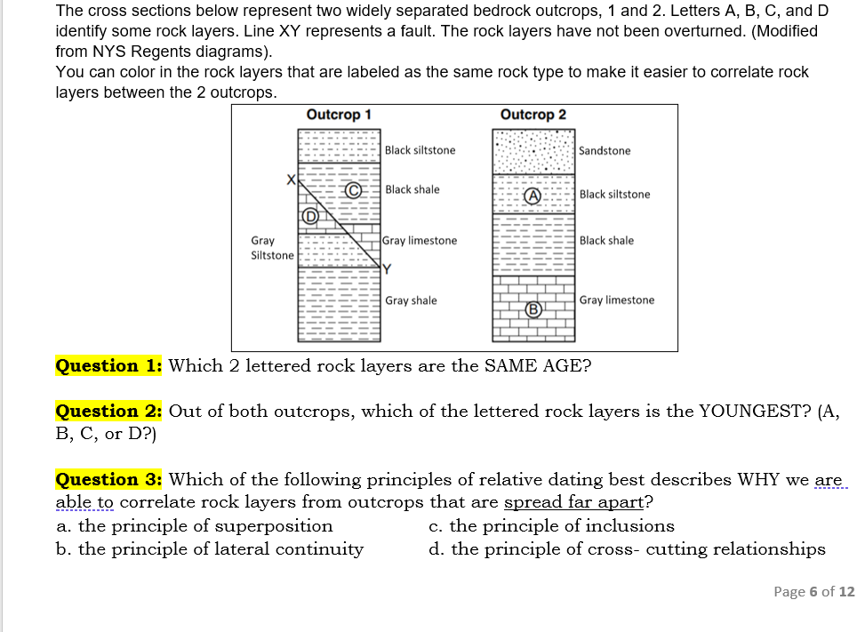 Solved The cross sections below represent two widely | Chegg.com