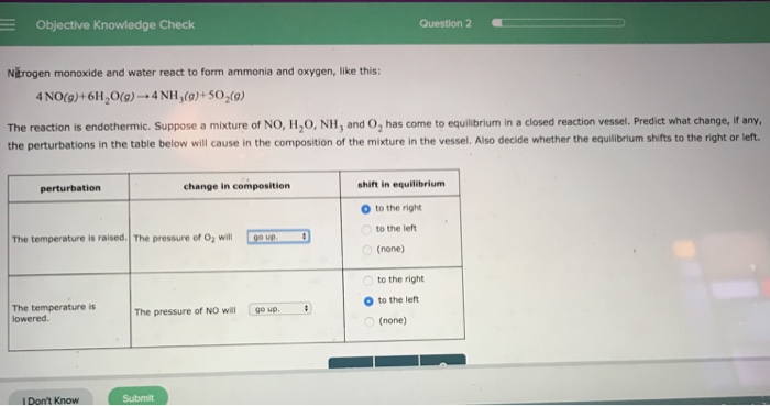 Solved Objective Knowledge Check Question 2 Nİrogen monoxide | Chegg.com