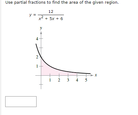 Solved Use partial fractions to find the area of the given | Chegg.com