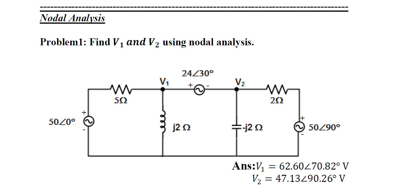 Solved Nodal Analysis Probleml: Find V1 and V2 using nodal | Chegg.com