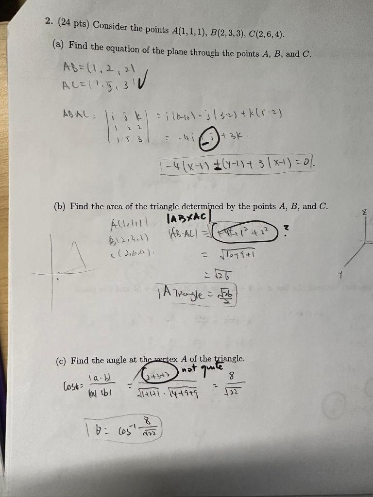 Solved 2. (24 pts) Consider the points | Chegg.com