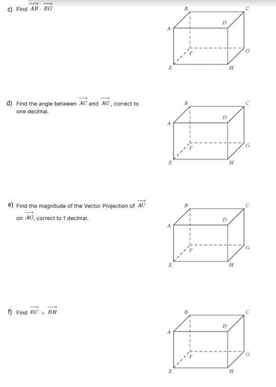 Solved 1. B D Using the rectangular prism shown to the | Chegg.com