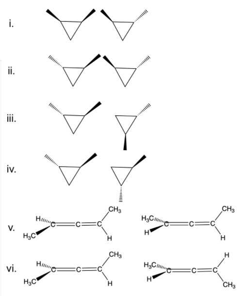 Solved і. іі. iv. CH3 CH3 Himic H3CI V. нс H H CH3 vi. Нинно | Chegg.com