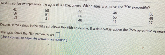 Solved The Data Set Below Represents The Ages Of 30