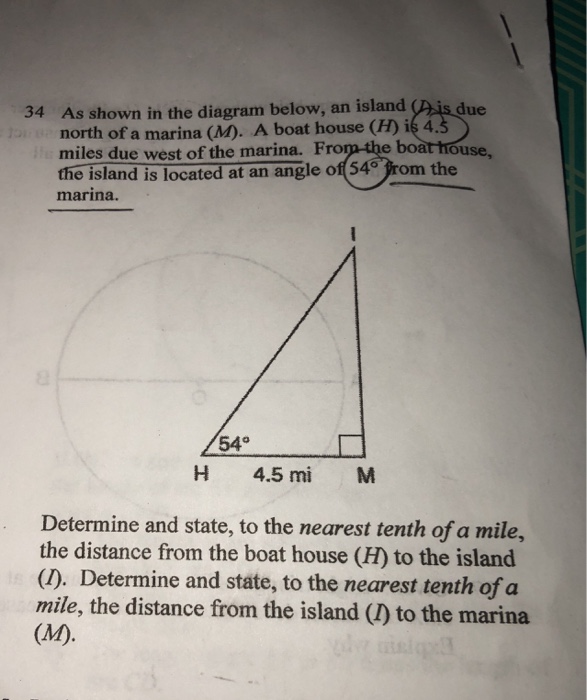 Solved As shown in the diagram below, an island north of a | Chegg.com