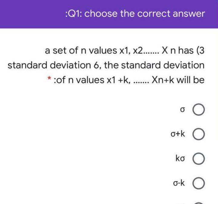 Solved :Q1: choose the correct answer a set of n values x1, | Chegg.com