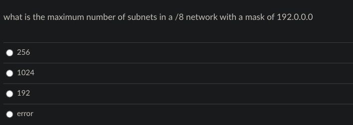 Solved what is the maximum number of subnets in a /8 network | Chegg.com