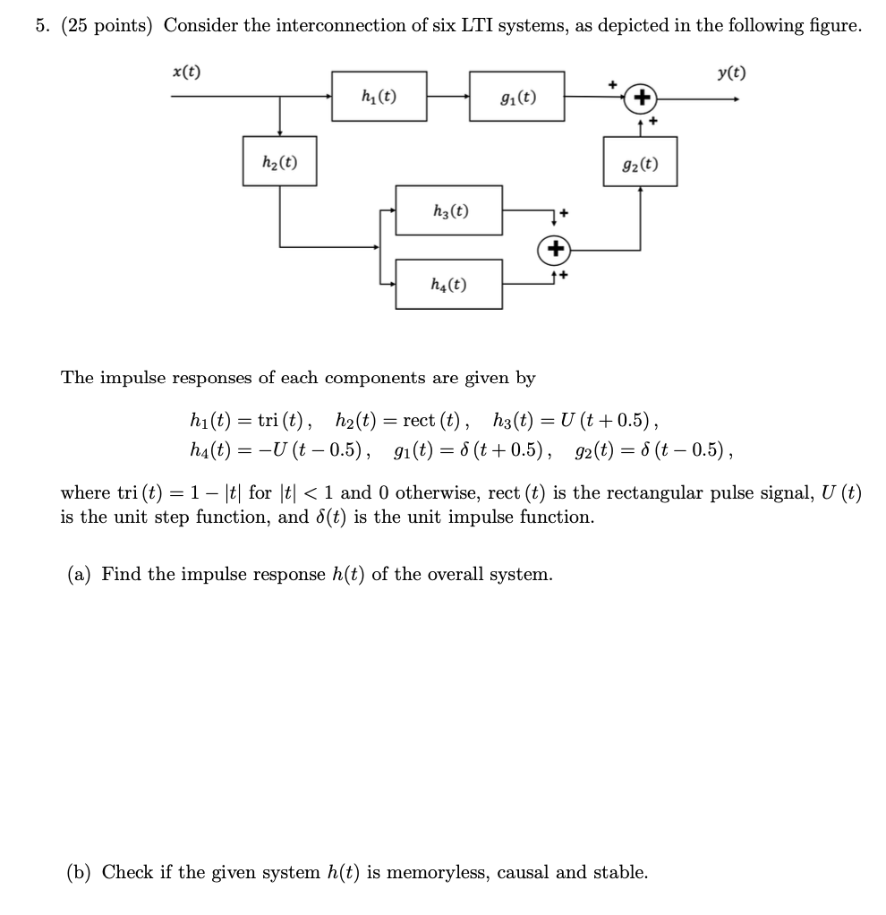 Solved 5. (25 points) Consider the interconnection of six | Chegg.com