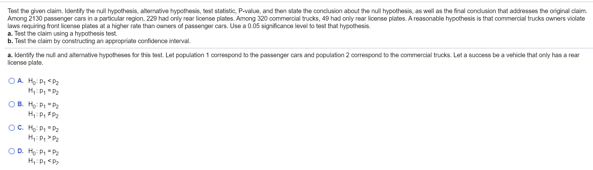 Solved Test the given claim. Identify the null hypothesis, | Chegg.com Solved Test the given claim. Identify the null hypothesis, | Chegg.com