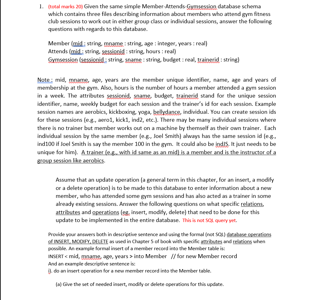 1. (total marks 20) Given the same simple | Chegg.com