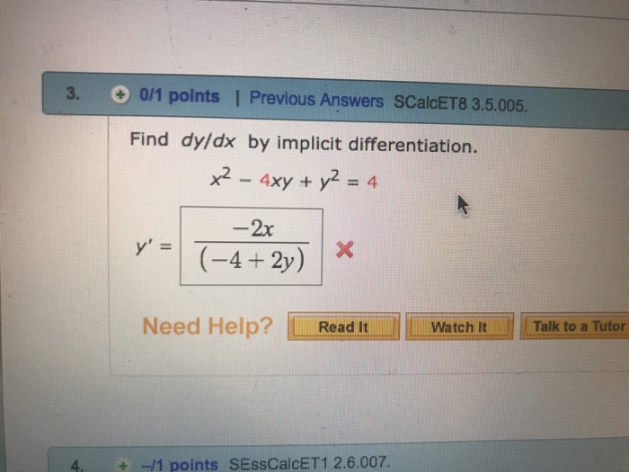 Solved 3. 0/1 points | Previous Answers SCalcET8 3.5.005. | Chegg.com Solved 3. 0/1 points | Previous Answers SCalcET8 3.5.005. | Chegg.com