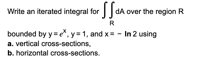 Solved Write an iterated integral for ∬RdA over the region R | Chegg.com