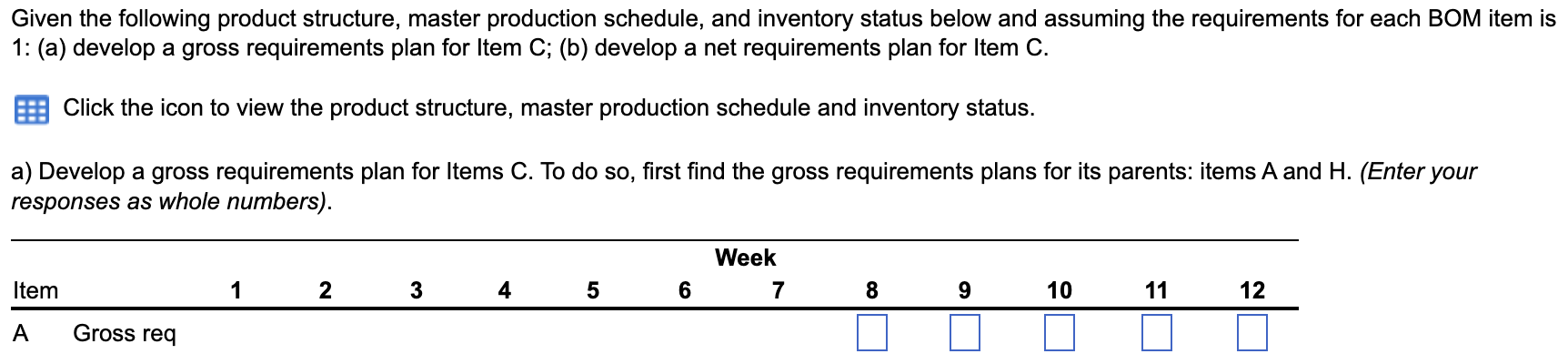 Solved The following tables were given:Show ALL calculations | Chegg.com
