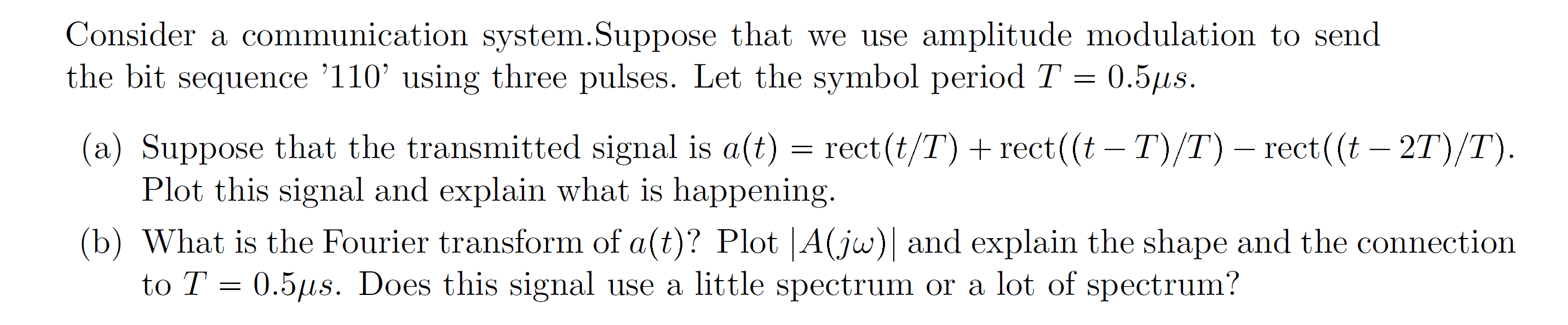 Consider a communication system. Suppose that we use | Chegg.com