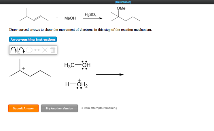 Solved References] OMe H2SO4 MeOH Draw curved arrows to show | Chegg.com